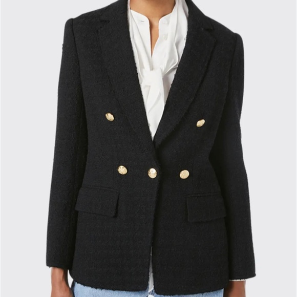 Frame Denim | Jackets & Coats | Frame 7s Blazer In Black Noir | Poshmark
